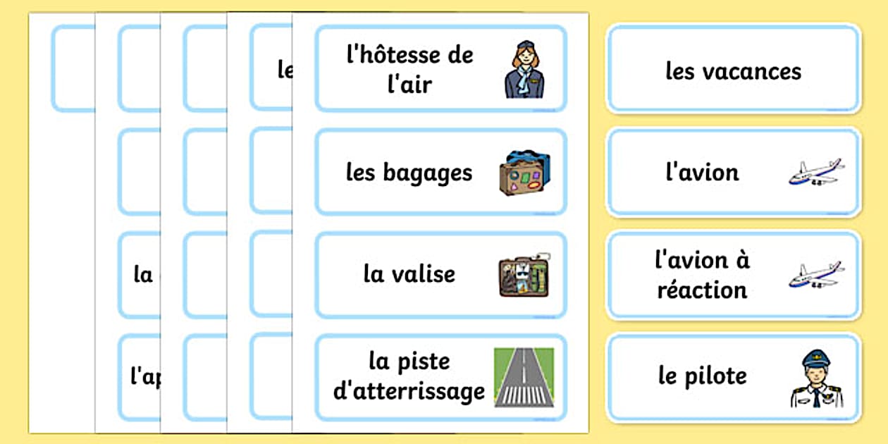Cursive Holiday Travel Topic Words French (teacher made)