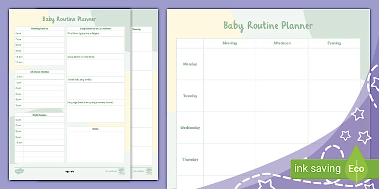 FREE! - Baby Routine Planner (teacher made) - Twinkl