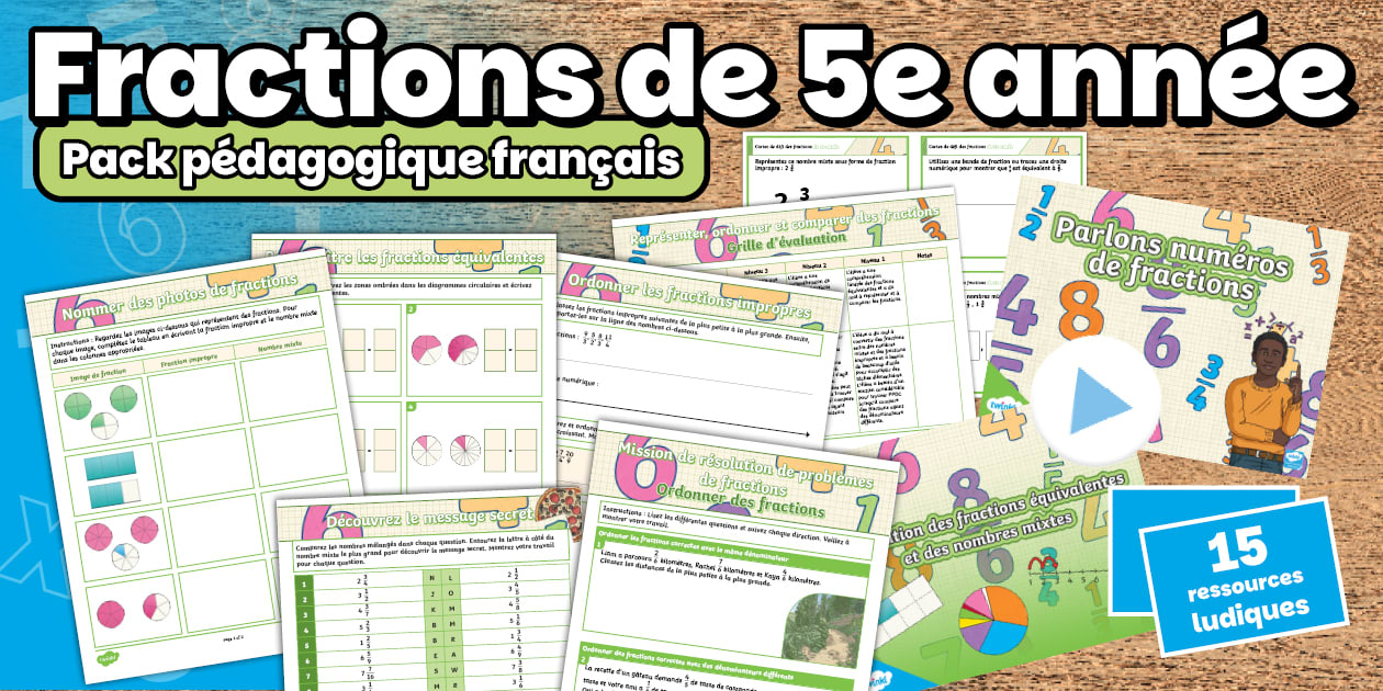 Grade 5 Fractions Teaching Pack French
