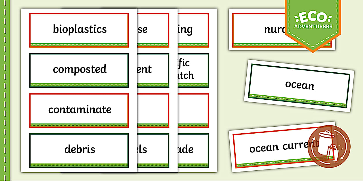 Year 5 Waste: Key Vocabulary Cards