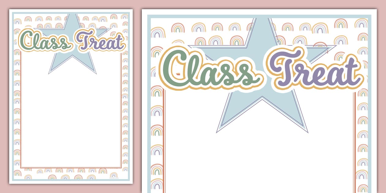 Muted Rainbow Themed Class Treat Display Poster - Twinkl