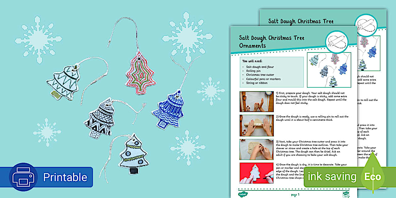 Salt Dough Christmas Tree Ornament Craft Instructions