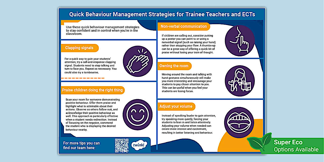 Quick Behaviour Management Strategies for Trainee Teachers