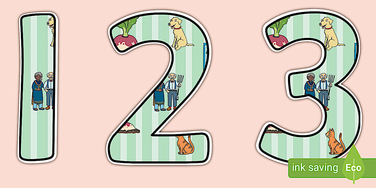 The Enormous Turnip A4 Display Numbers (teacher made)