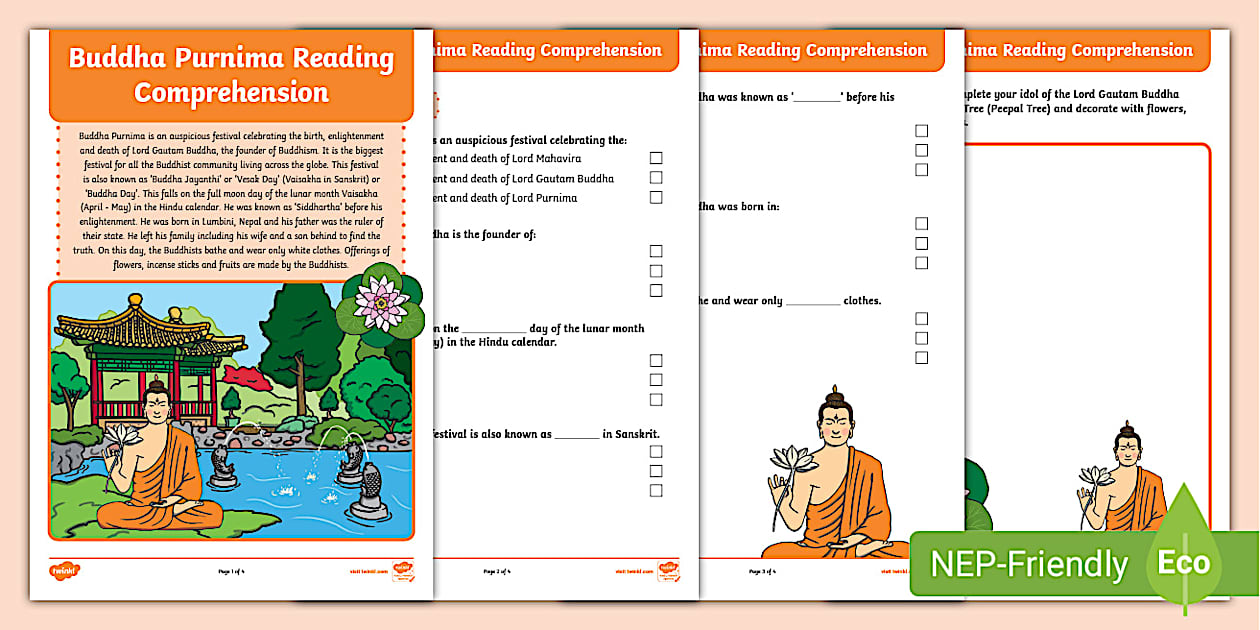 Buddha Purnima Reading Comprehension (teacher made) - Twinkl