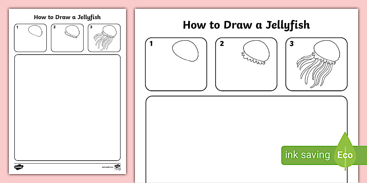 How to Draw a Jellyfish Activity (teacher made) - Twinkl