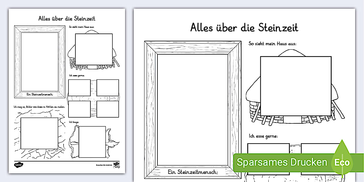 Steckbrief: Alles über die Steinzeit - Arbeitsblatt
