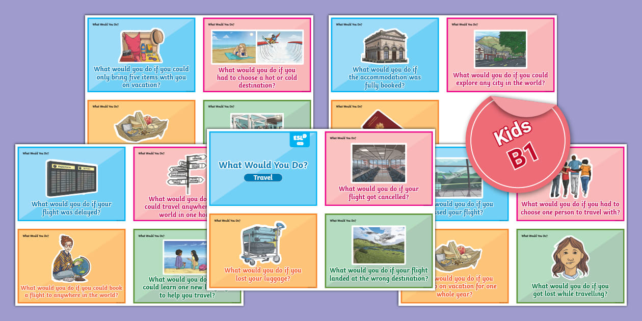 ESL Travel Discussion Cards for Kids {Twinkl} (teacher made)