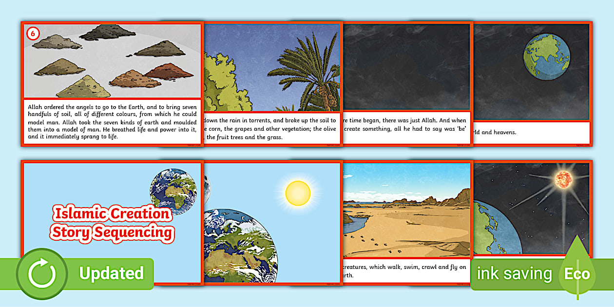 Islamic Creation Story Sequencing Story Sequencing Cards