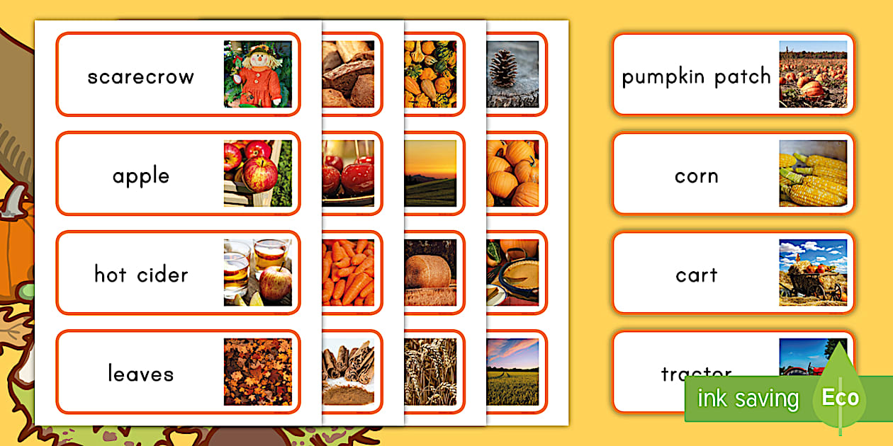 Harvest Words and Phrases Cards | Printables | Twinkl