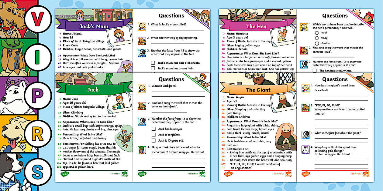 Jack and The Beanstalk Characters | 60-Second Reads | KS1