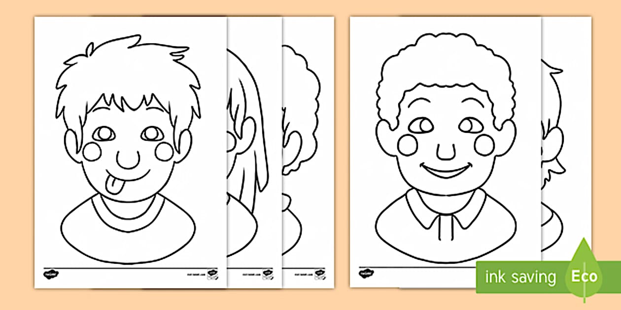 KS1 Make Someone Smile - Silly Faces Template Colouring