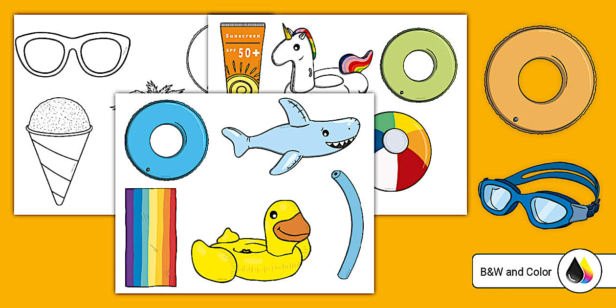 Water Park Dramatic Play Cutouts (teacher made) - Twinkl