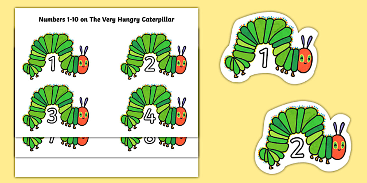 Numbers 1-10 to Support Teaching on The Very Hungry Caterpillar