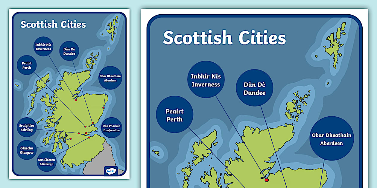 Scottish Gaelic Scottish Cities Word Mat (teacher made)