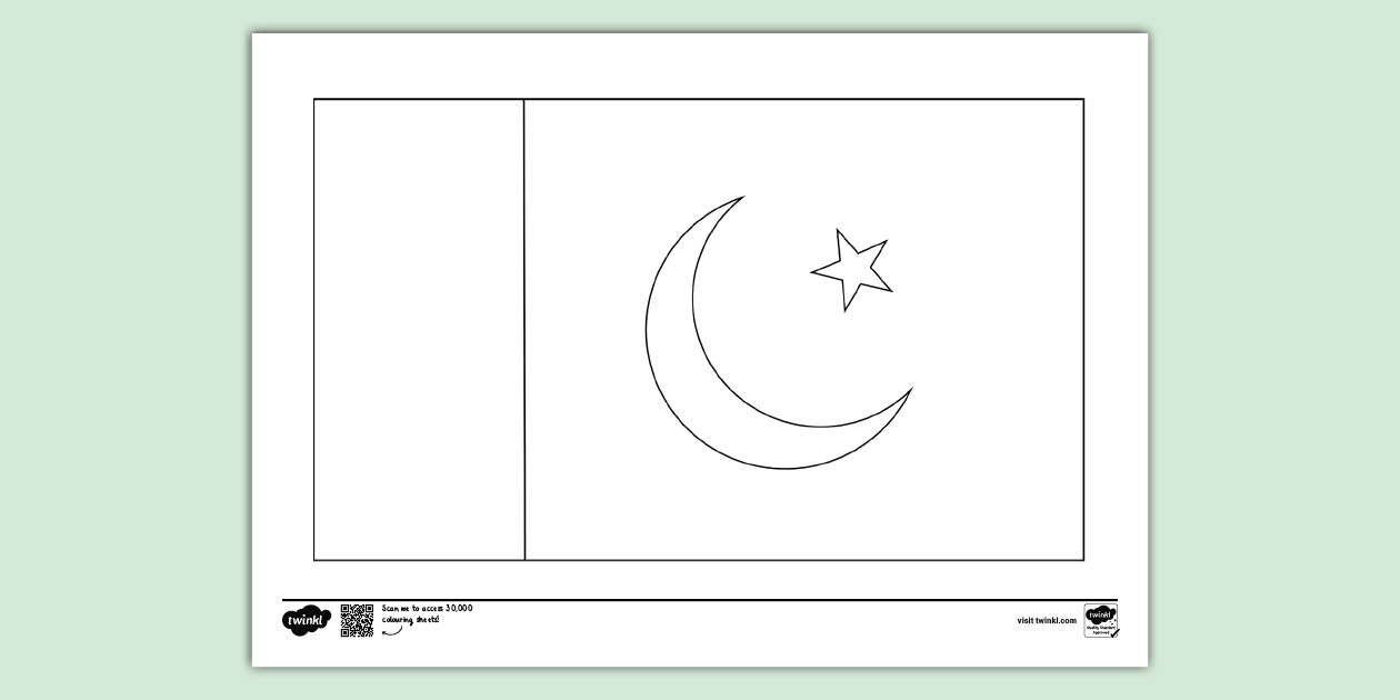 Pakistan Flag Colouring (teacher made) - Twinkl