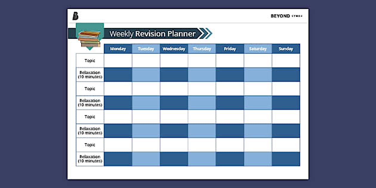 Weekly Revision Planner for Students (teacher made) - Twinkl