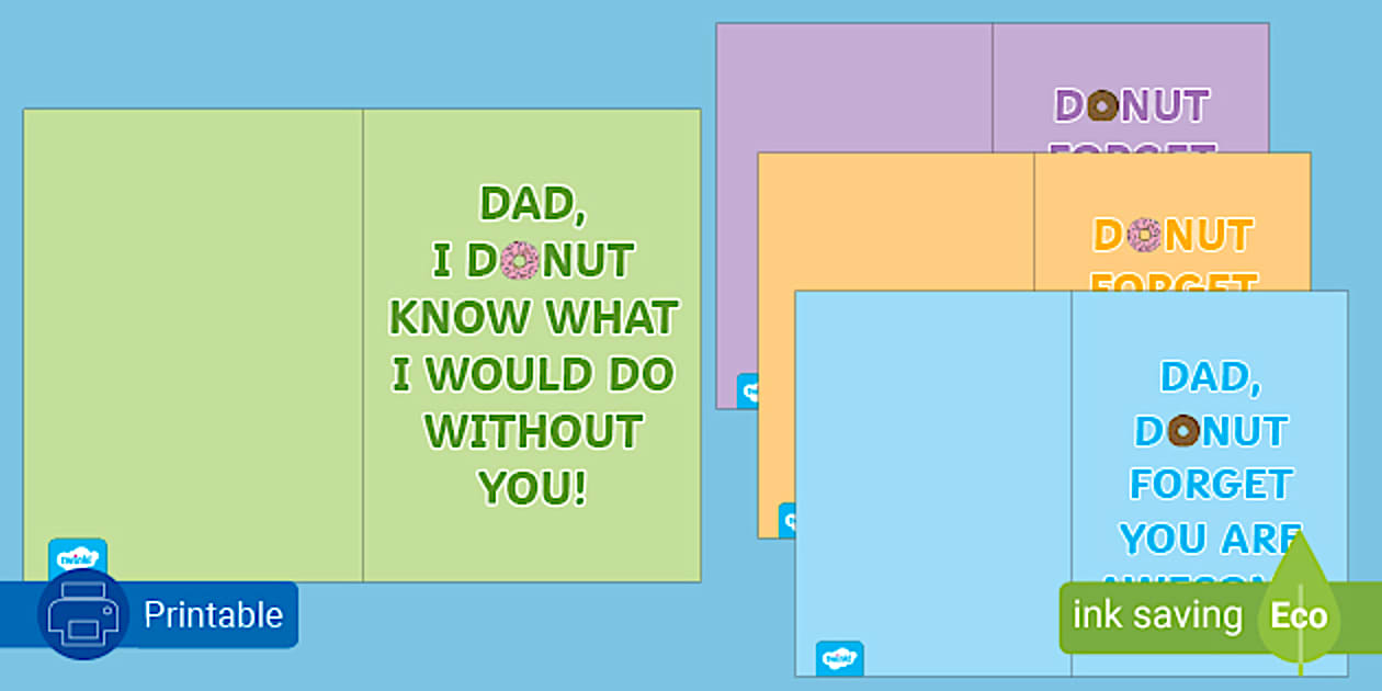 Father's Day Donut Cards | Printable Cards | South Africa