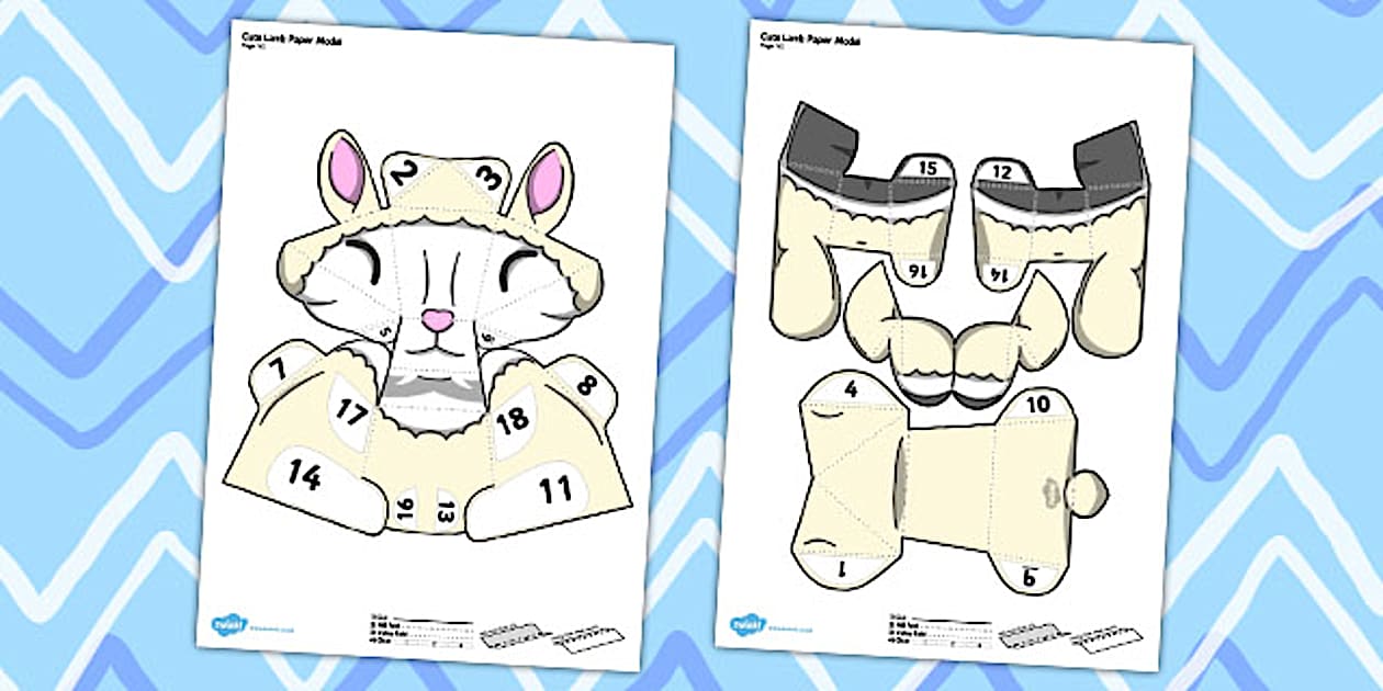 Cute Lamb Paper Model Craft | Twinkl Lamb Craft - Twinkl