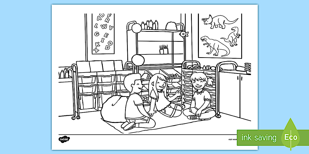 Erster Tag im Kindergarten Ausmalbild (teacher made)