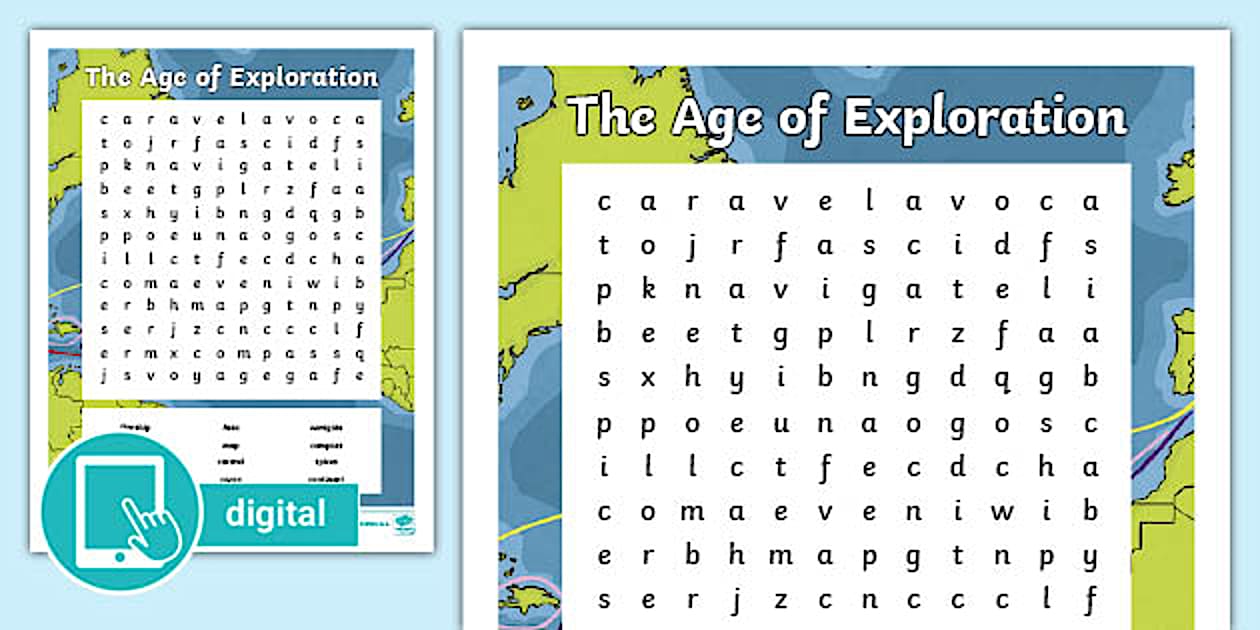 Age of Exploration Word Search for Kids | Twinkl USA