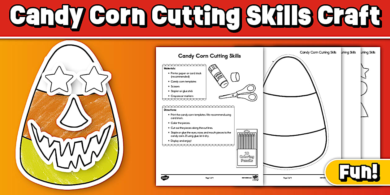 Candy Corn Cutting Skills Craft