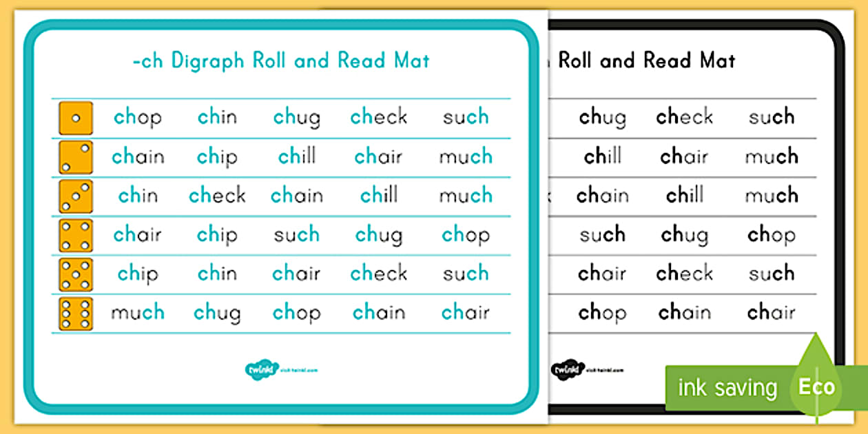 -ch Digraph Roll and Read Mat - Twinkl