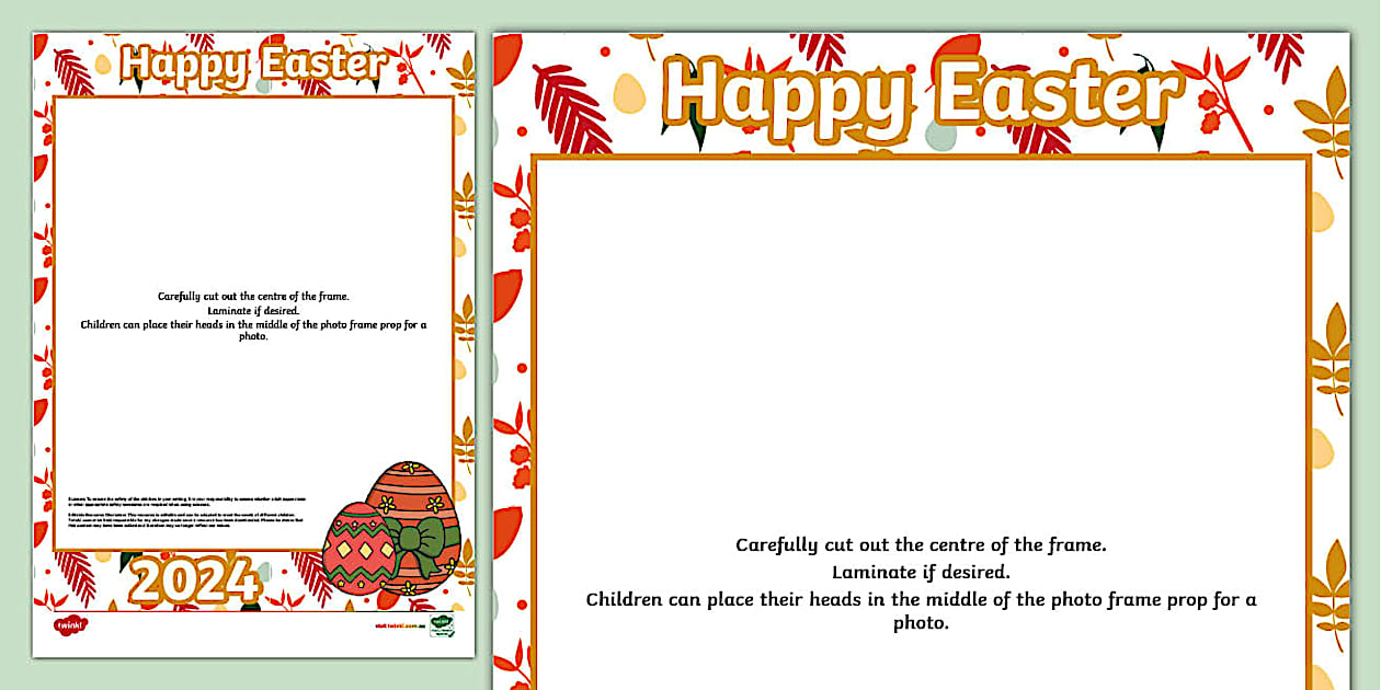 Easter Photo Frame Prop (teacher made) - Twinkl