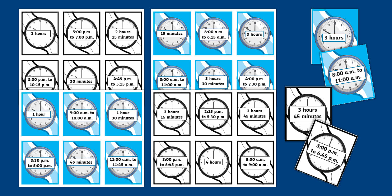 Third Grade Elapsed Time Matching Cards (Teacher-Made)