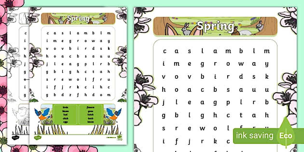 Word Search Spring (teacher made) - Twinkl