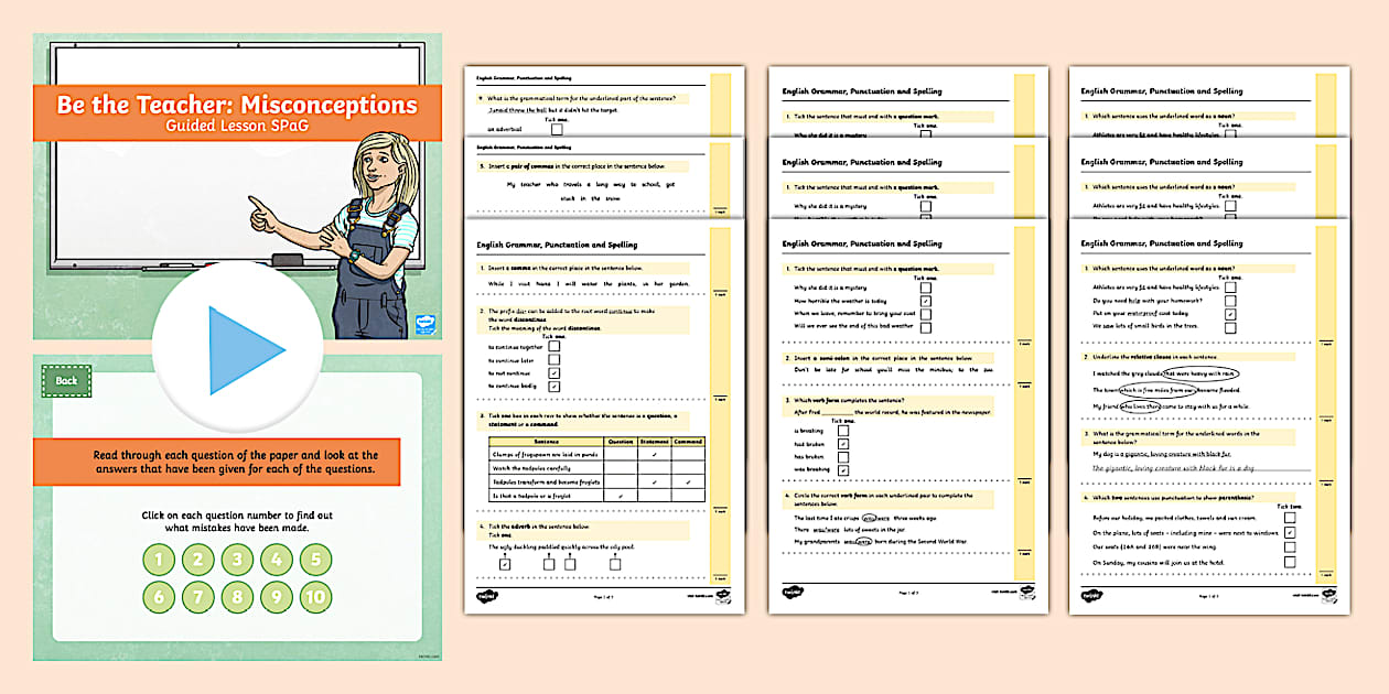 Year 6 SATs Survival: Be the Teacher Misconception Test SPaG