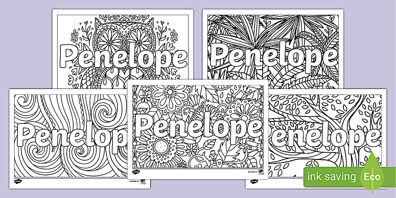 Penelope Mindfulness Name Colouring Activity for Children!