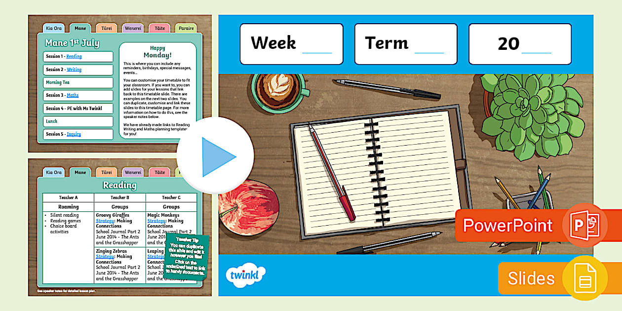 Collaborative Teacher Editable Slides Weekly Daily Planner