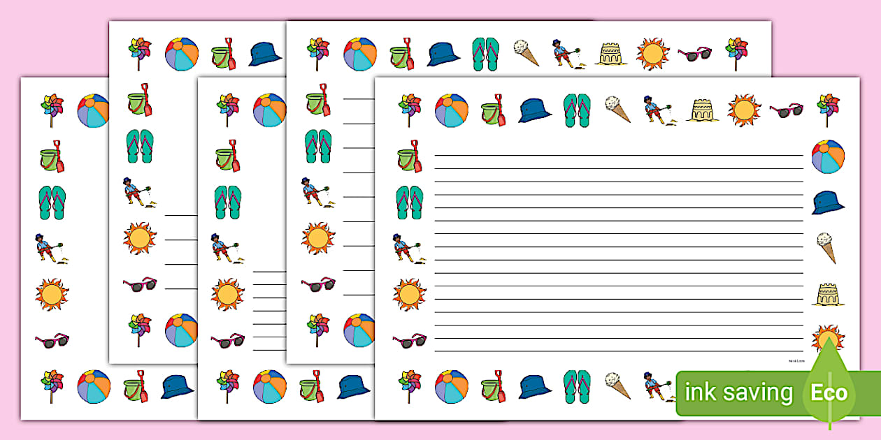 My Summer Holiday Page Borders Landscape (teacher made)