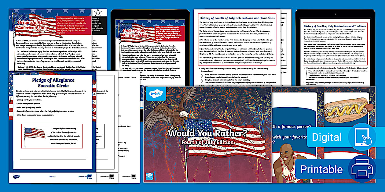 4th of July ELA Worksheets for 8th Grade | Twinkl USA
