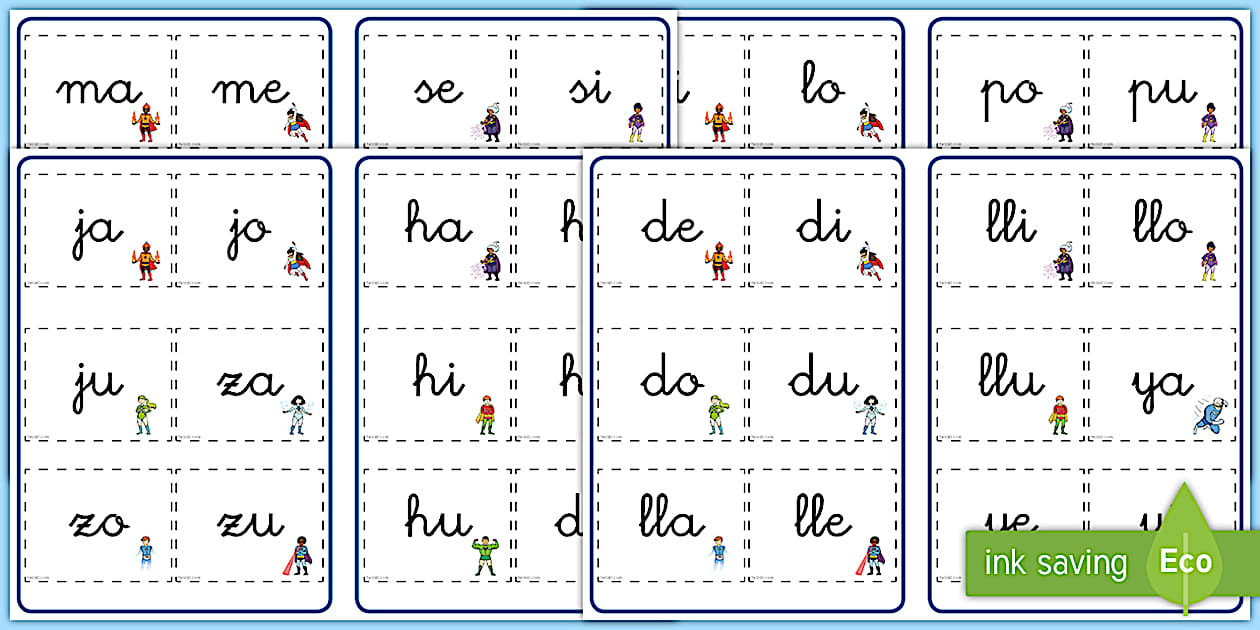 Tarjetas de sílabas: Los superhéroes - Los superhéroes, proyecto,