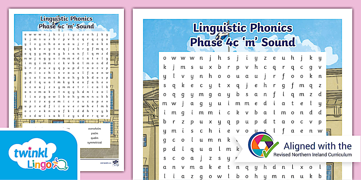 Linguistic Phonics Phase 4c 'm' Sound Word Search