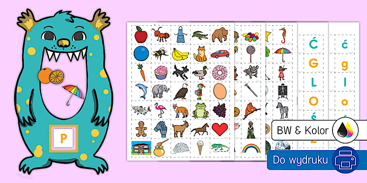 Alfabet | Gra: Nakarm potwora! (teacher made) - Twinkl