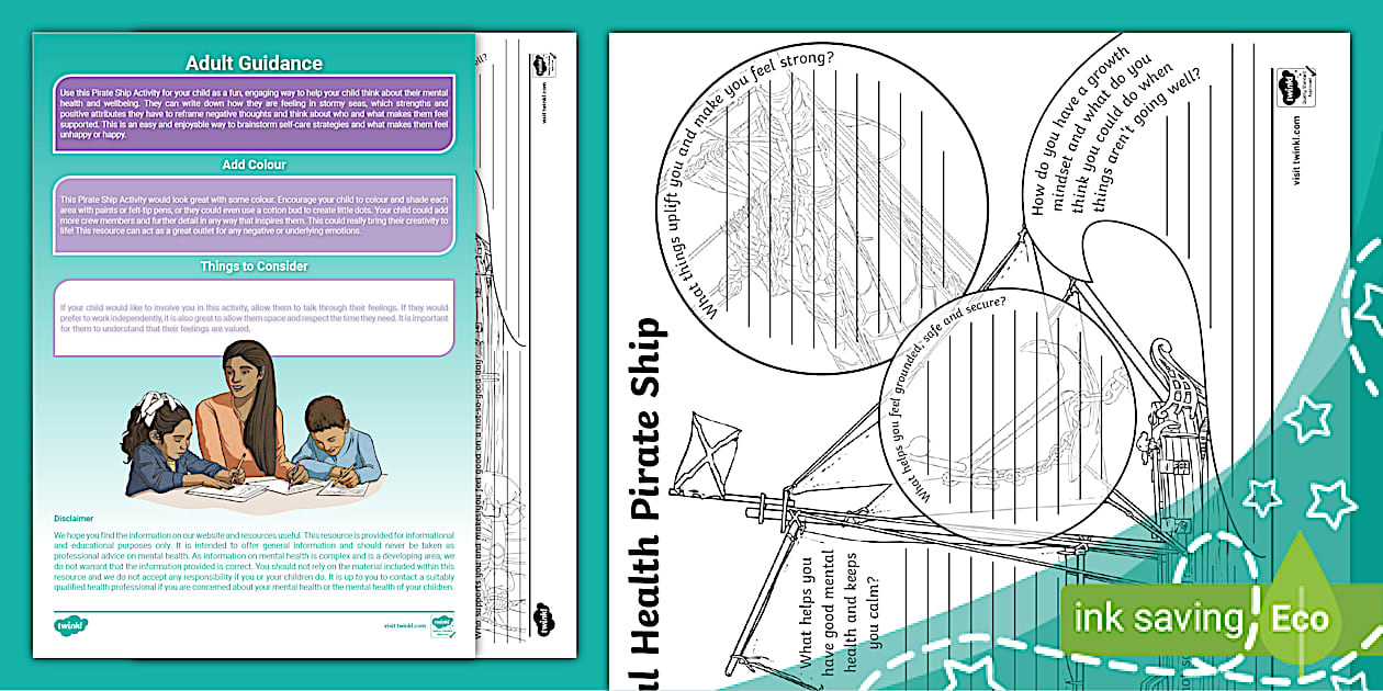 Mental Health: KS2 Pirate Ship Activity (Ages 7 - 11)