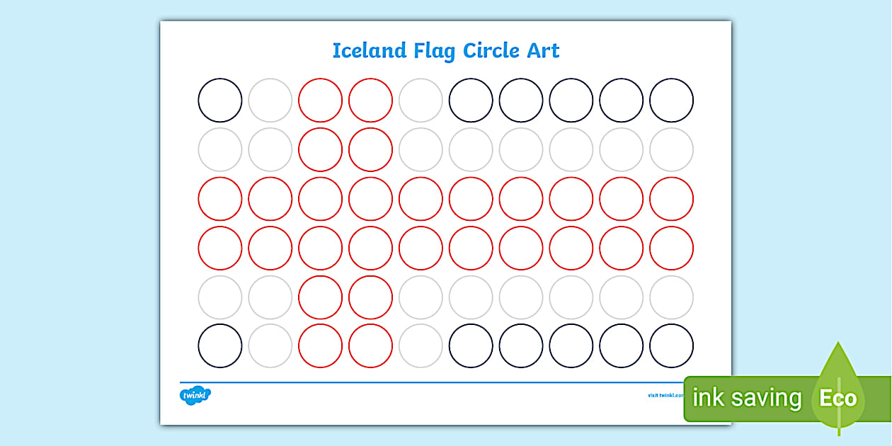 Iceland Flag Circle Art Worksheet | Twinkl | Flags | KS1