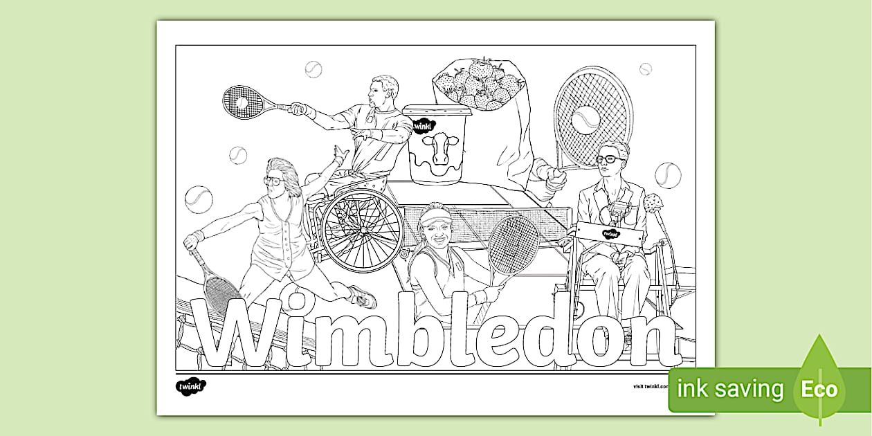 Wimbledon Colouring Page (teacher made) - Twinkl