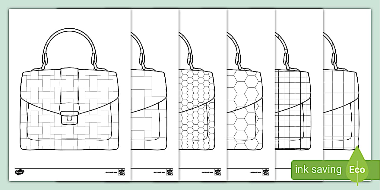 Handbag Mosaic Colouring (teacher made) - Twinkl