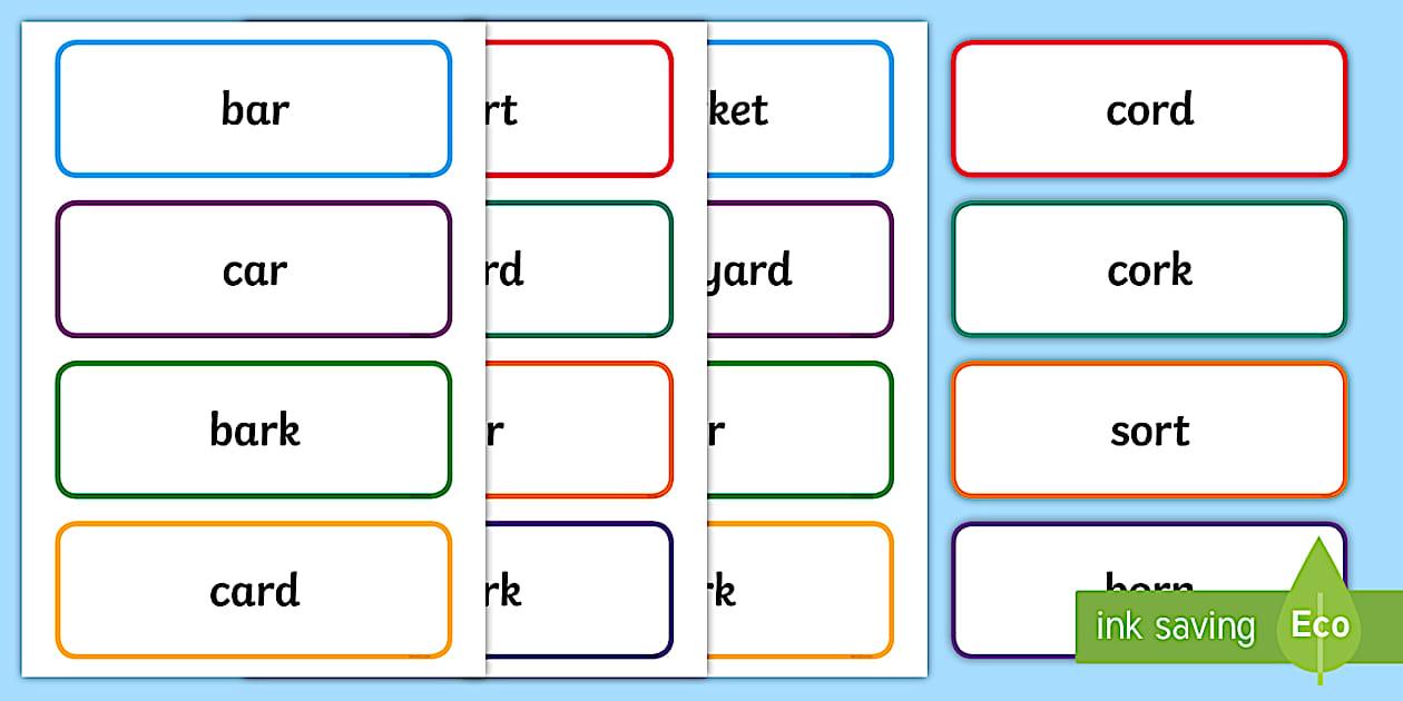 Phase 3 Long Vowel Sounds er, ar, ur, or Cards - Twinkl