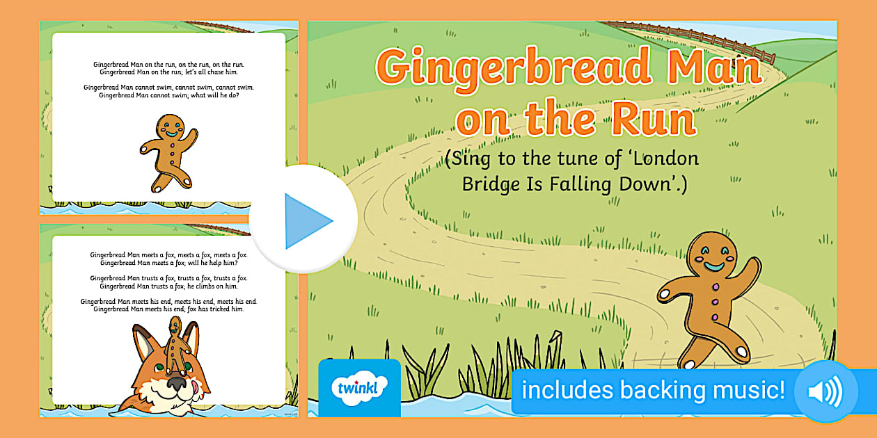 Gingerbread Man on the Run Song PowerPoint | Twinkl - Twinkl
