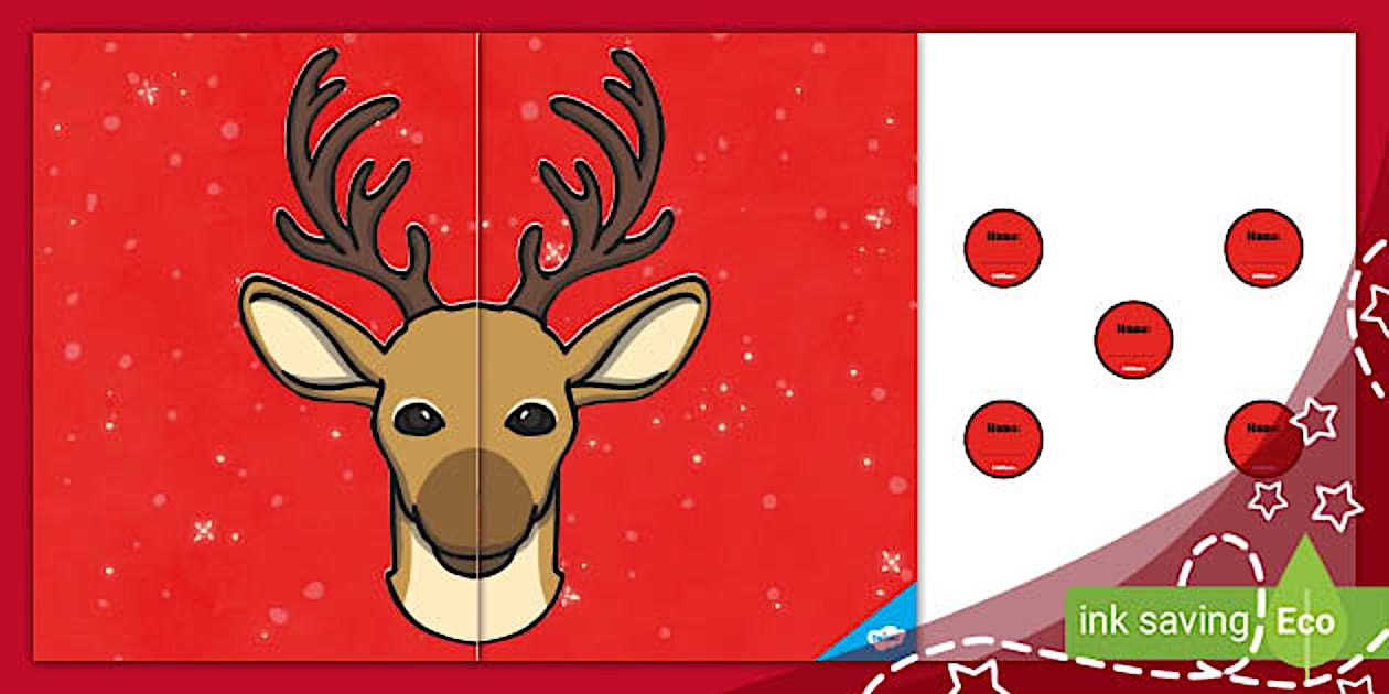Pin the Nose on Rudolph Game (teacher made) - Twinkl