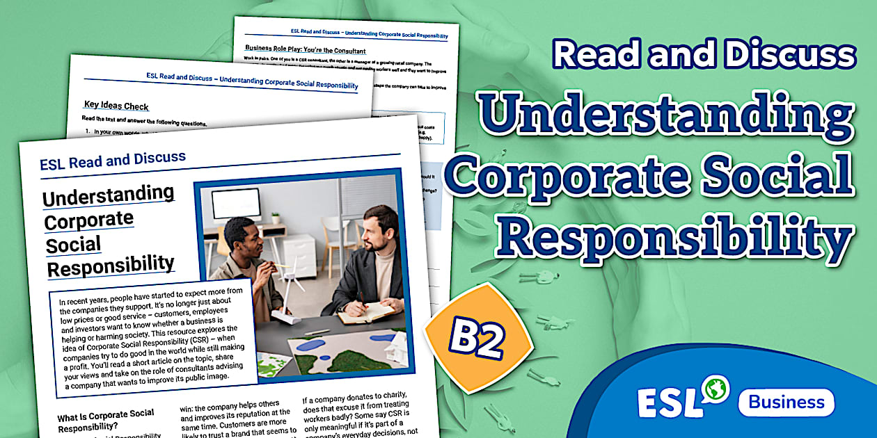 ESL Understanding Corporate Social Responsibility [Adults, B2]