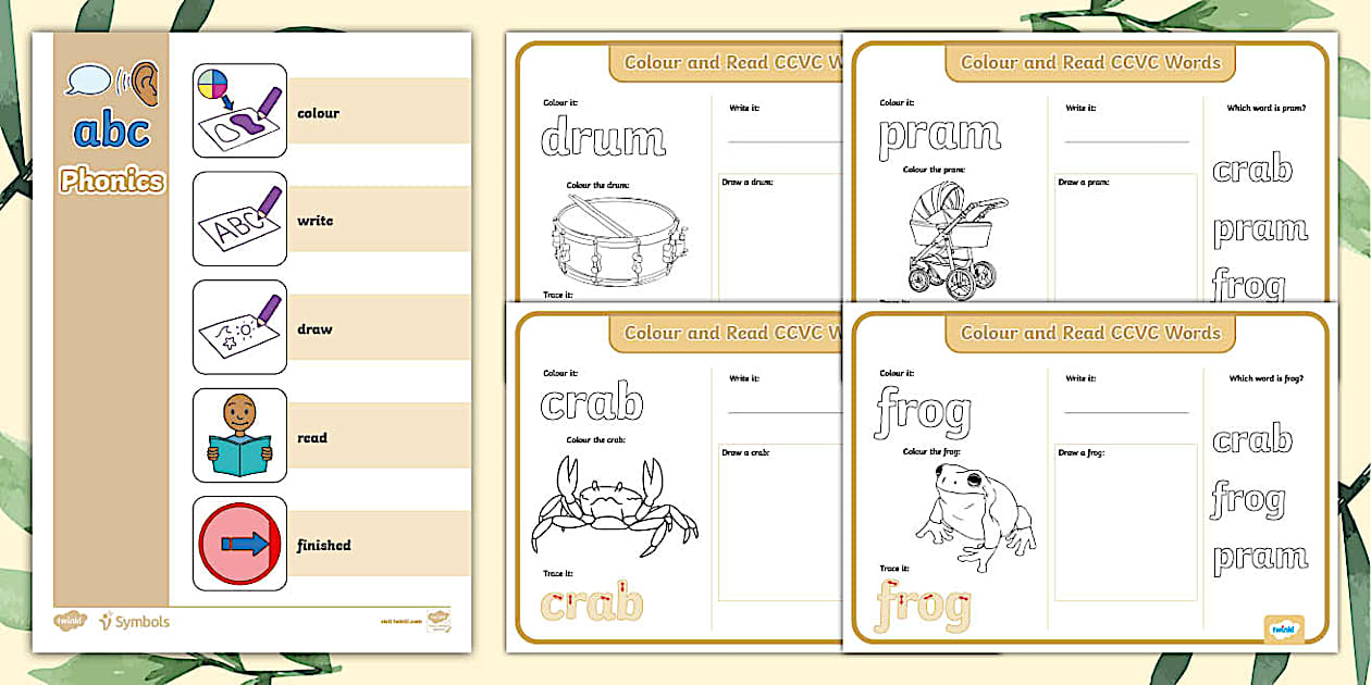 SEND CCVC Words Colour, Write and Read - Twinkl