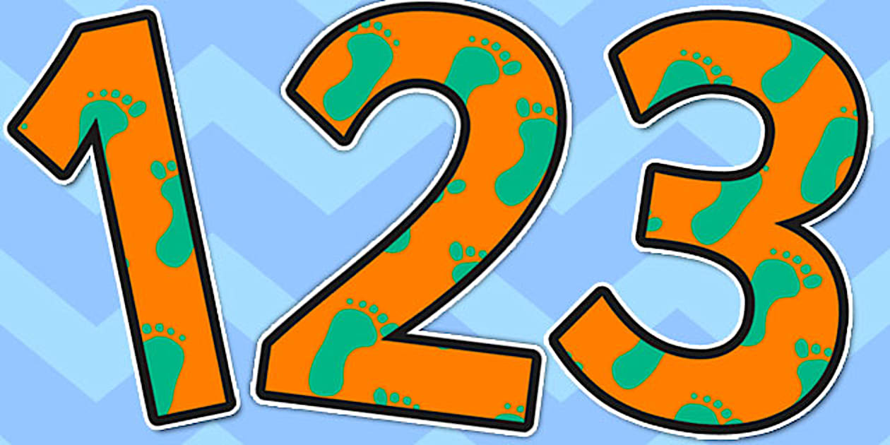 👉 Footprint Display Numbers (teacher made) - Twinkl