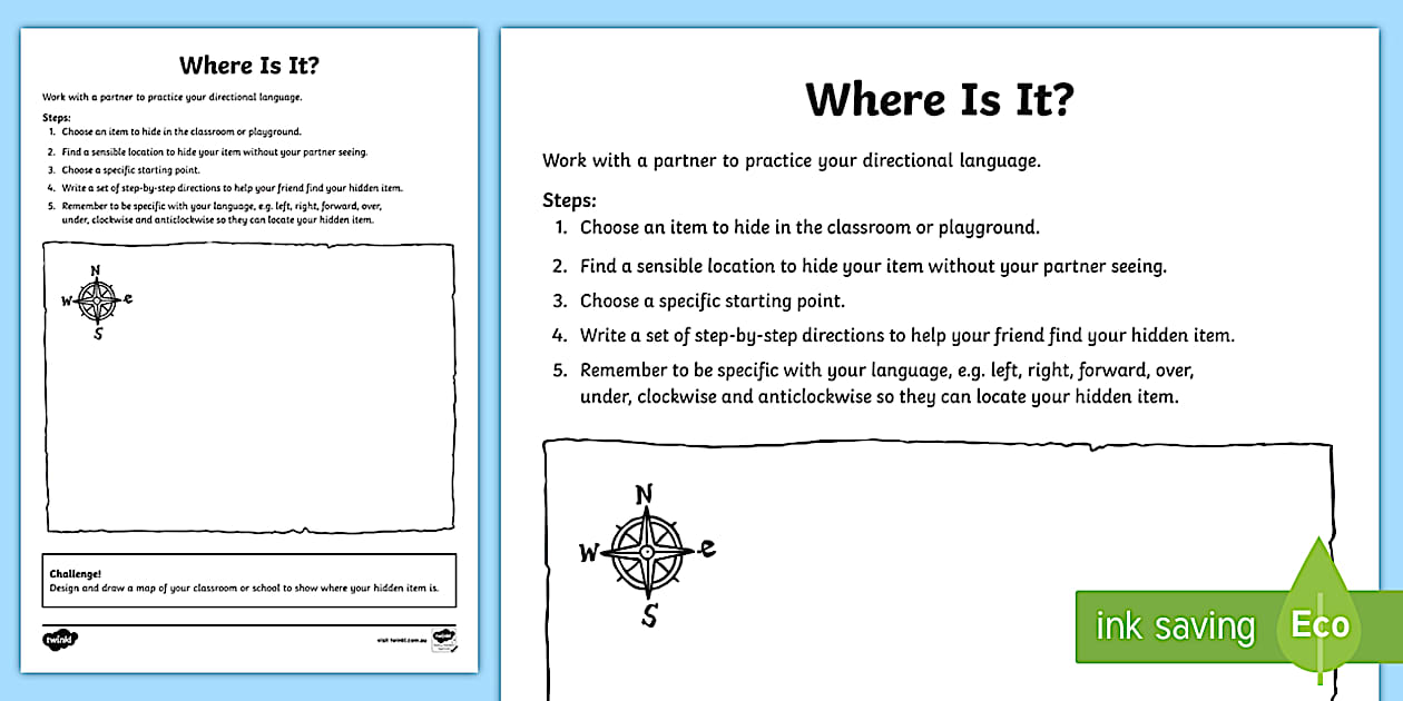 Where Is It? Worksheet (teacher made) - Twinkl