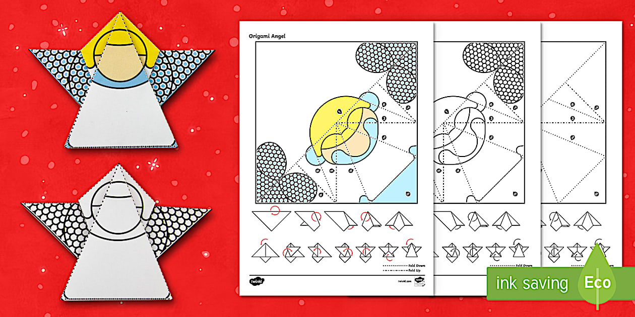 Origami Christmas Angel | Easy Origami (teacher made)